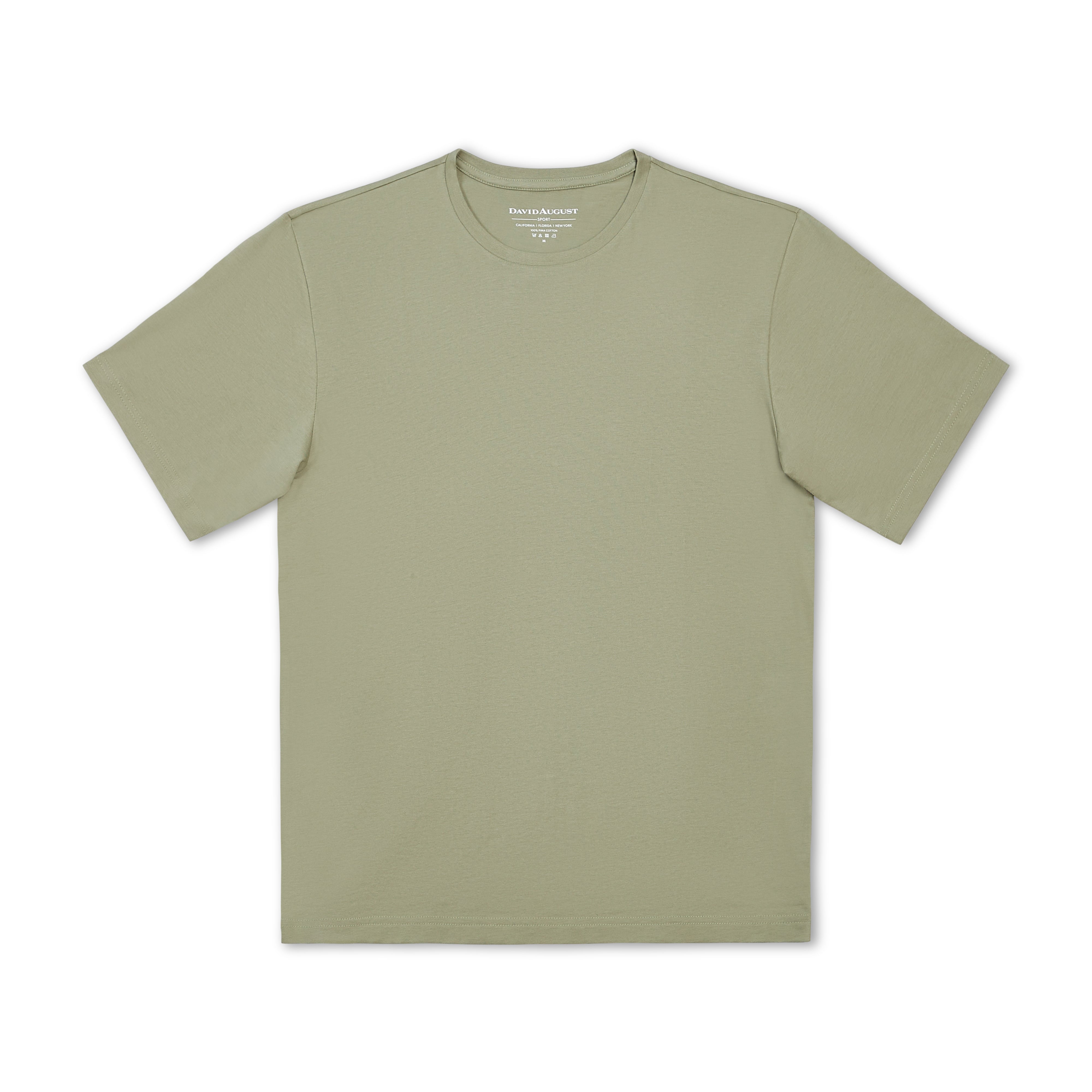 DAVID AUGUST PIMA COTTON CREW NECK T-SHIRT IN MOSS – David August, Inc.