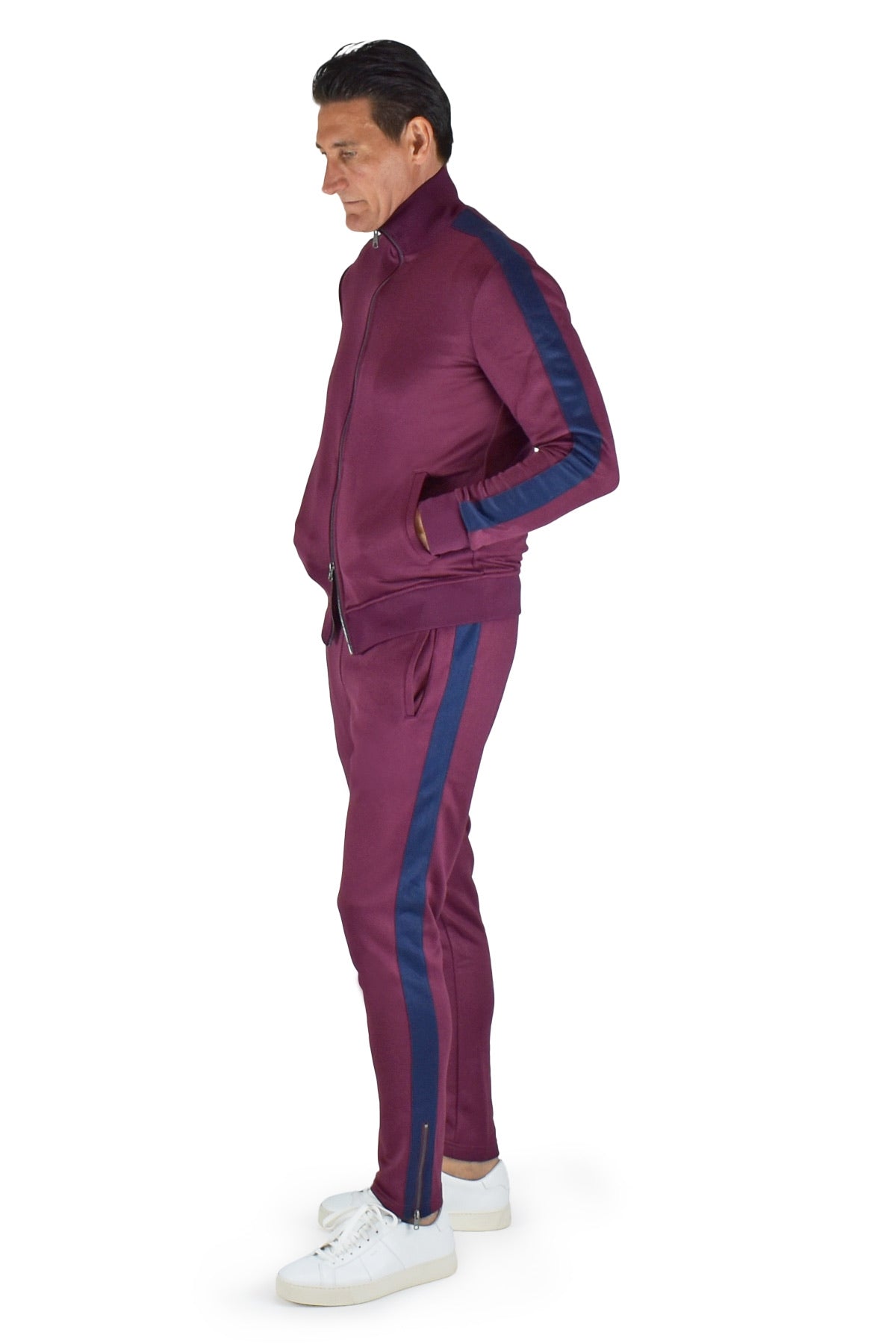 David August Tracksuit in Burgundy with Navy Trim – David August, Inc.