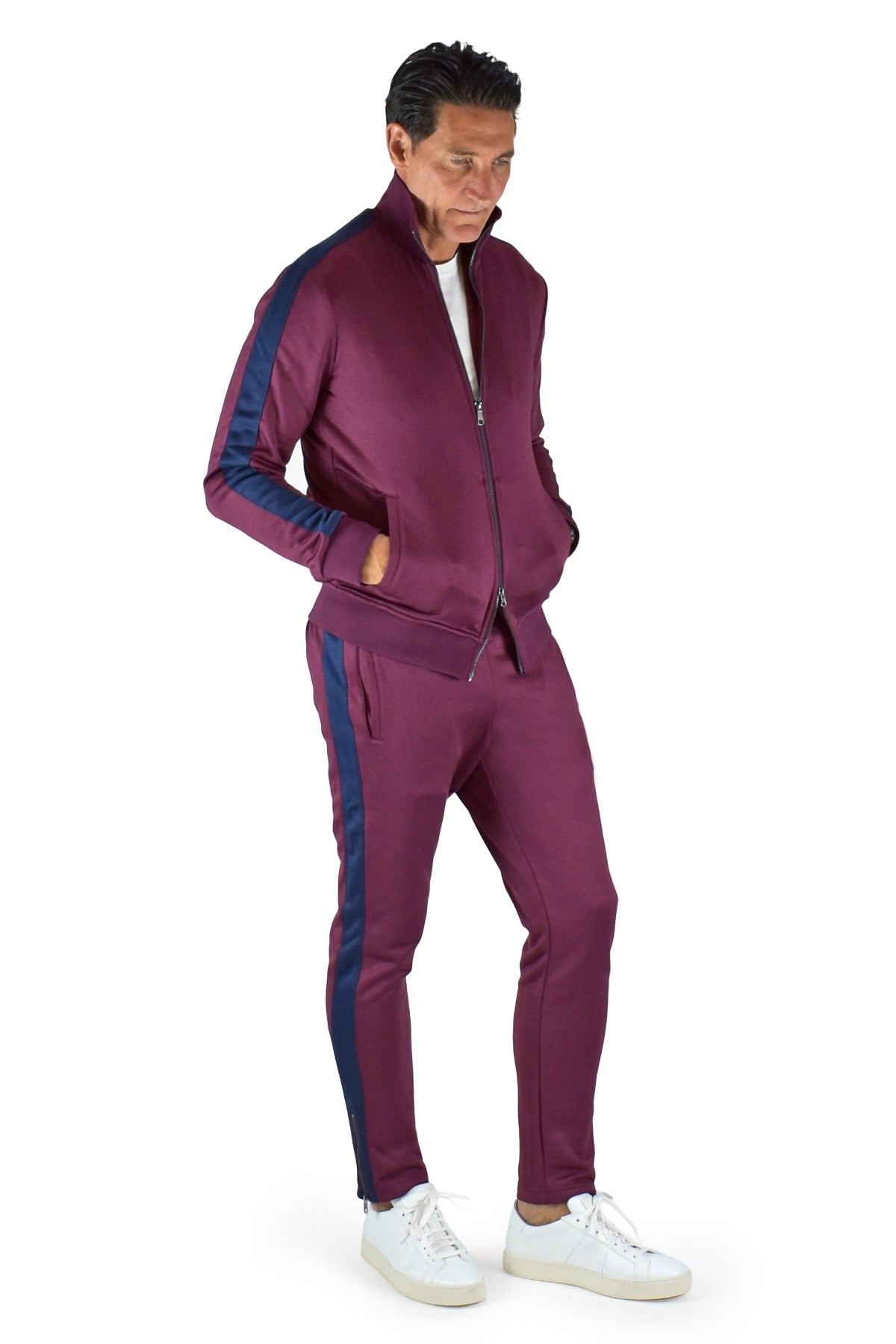 David August Tracksuit in Burgundy with Navy Trim – David August, Inc.