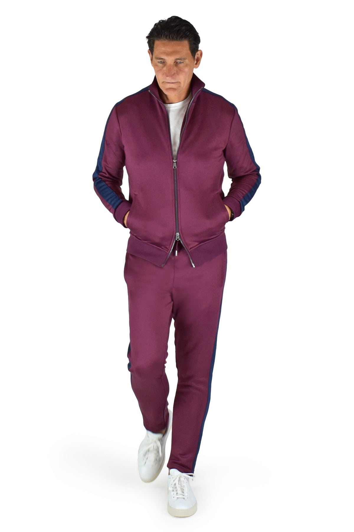 David August Tracksuit in Burgundy with Navy Trim – David August, Inc.